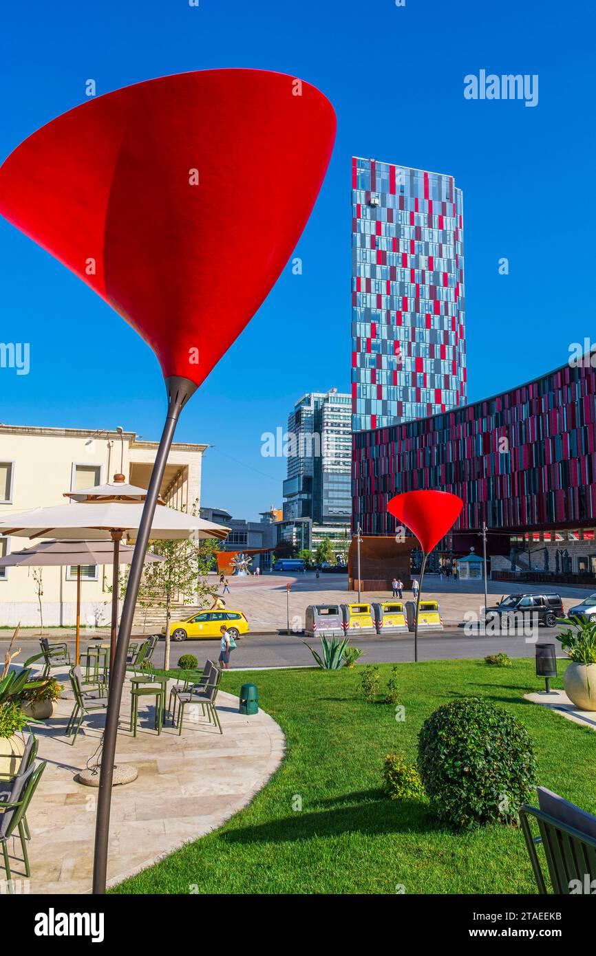 Albania, Tirana, Italia square, the Arena Center complex built by the ...