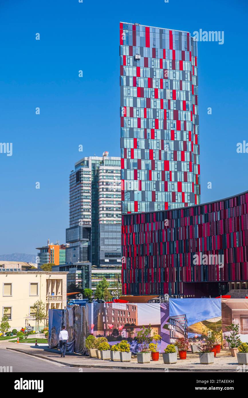 Albania, Tirana, Italia square, the Arena Center complex built by the ...