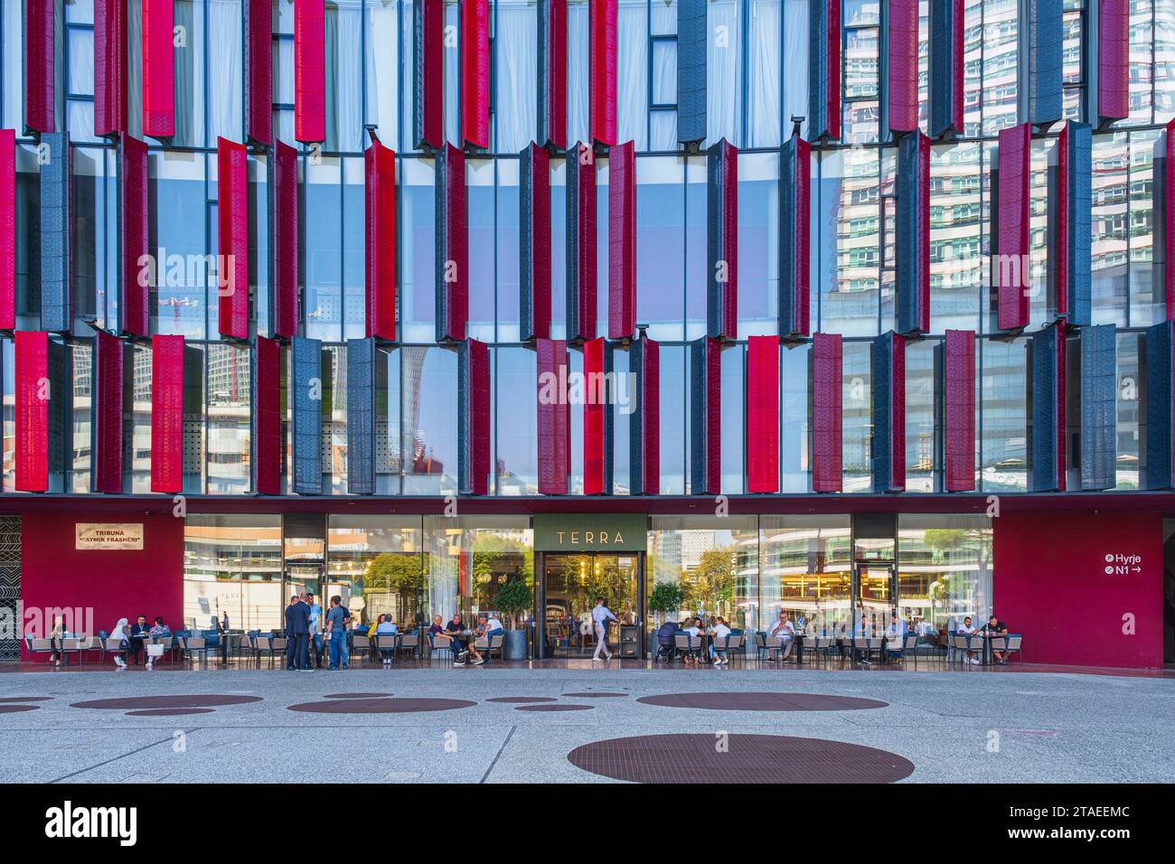 Albania, Tirana, Italia square, the Arena Center complex built by the ...