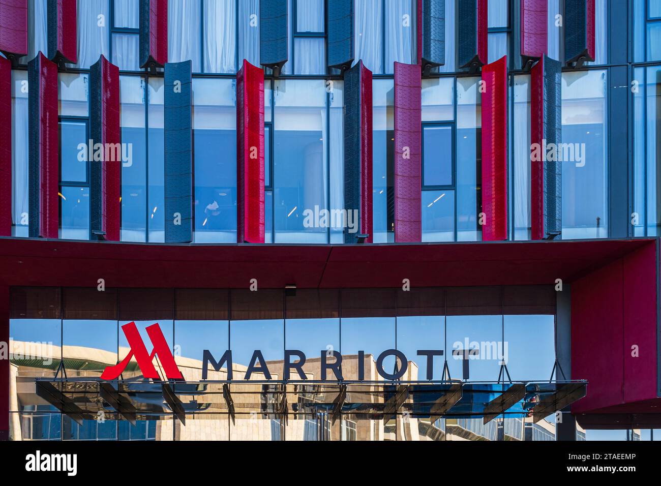 Albania, Tirana, Italia square, the 5 stars Tirana Marriott Hotel in ...