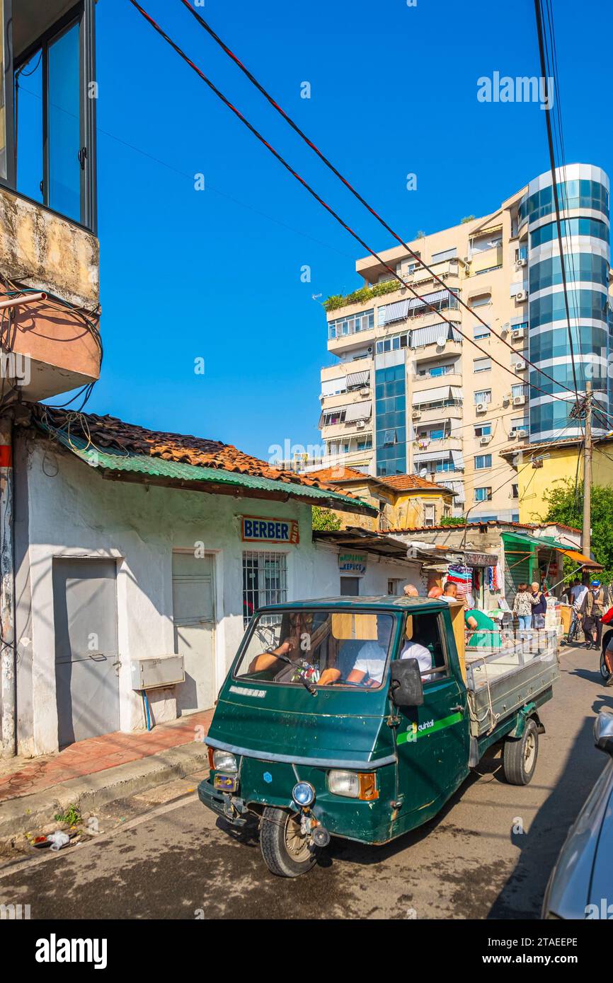 Albania, Tirana, the surroundings of Pazari i Ri central market or New ...