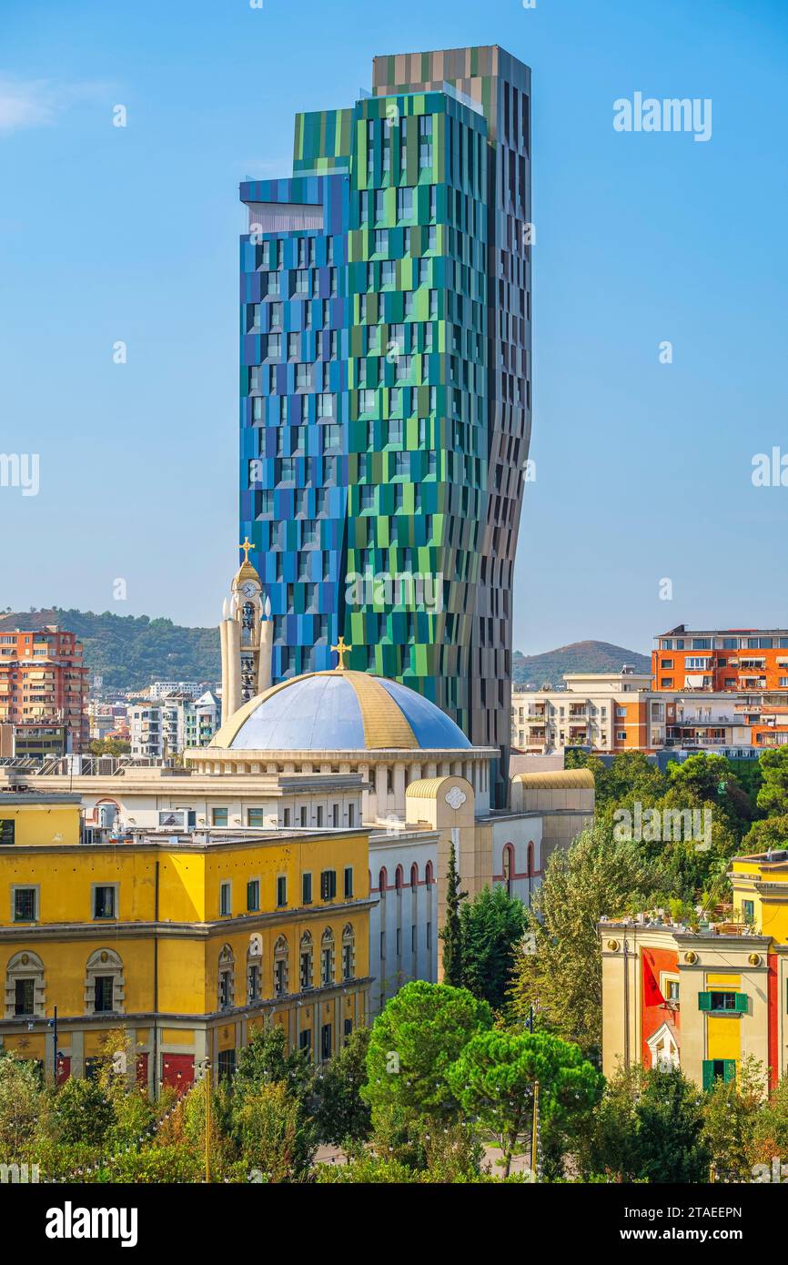 Albania, Tirana, the ALBAN TOWER TIRANA (ATTI) built by the ...