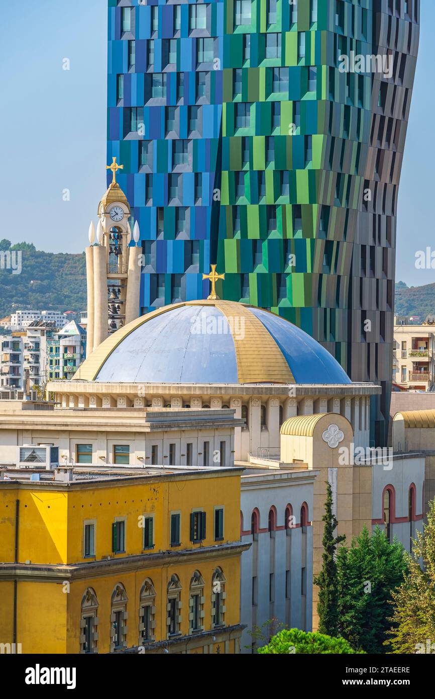 Albania, Tirana, the dome of the Resurrection of Christ Orthodox ...