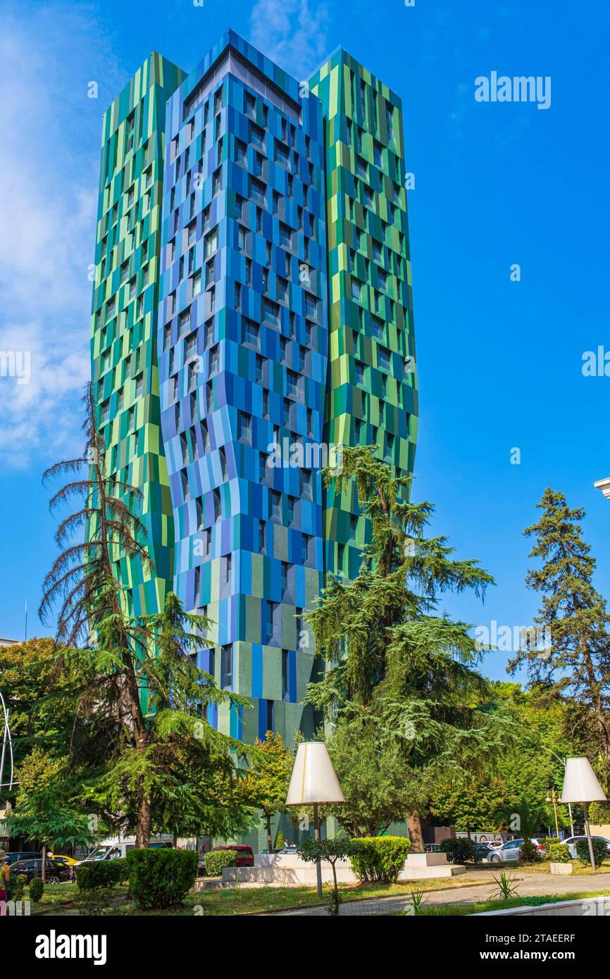 Albania, Tirana, the ALBAN TOWER TIRANA (ATTI) built by the ...