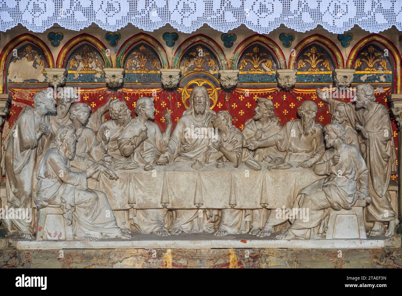 France, Manche, Cotentin, Montebourg, 14th century Saint Jacques church ...