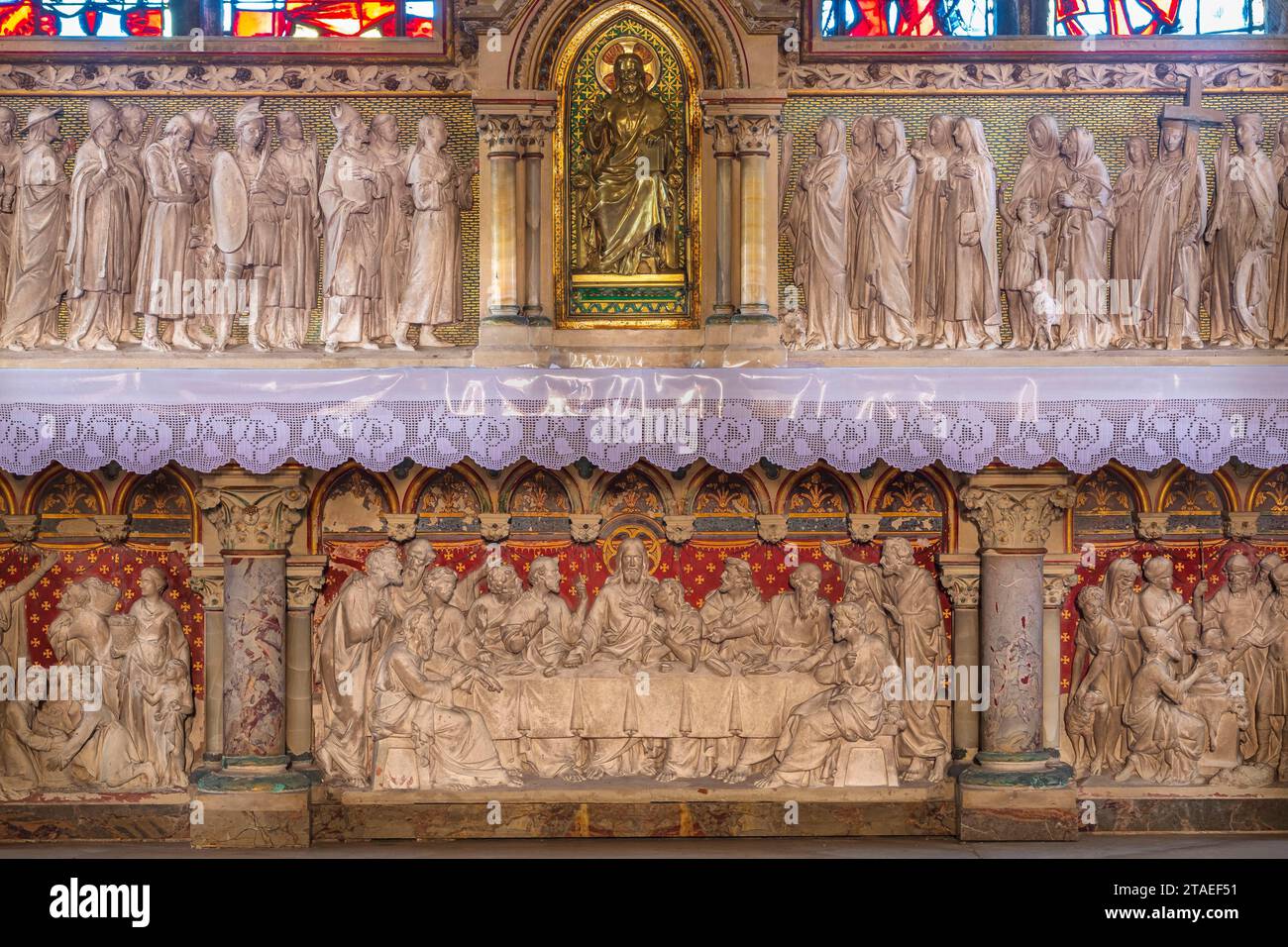 France, Manche, Cotentin, Montebourg, 14th century Saint Jacques church ...