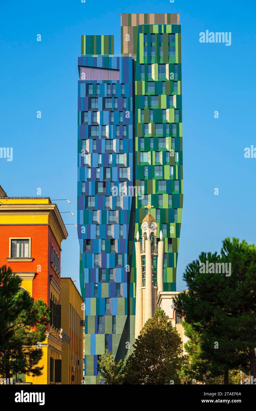 Albania, Tirana, the ALBAN TOWER TIRANA (ATTI) built by the ...