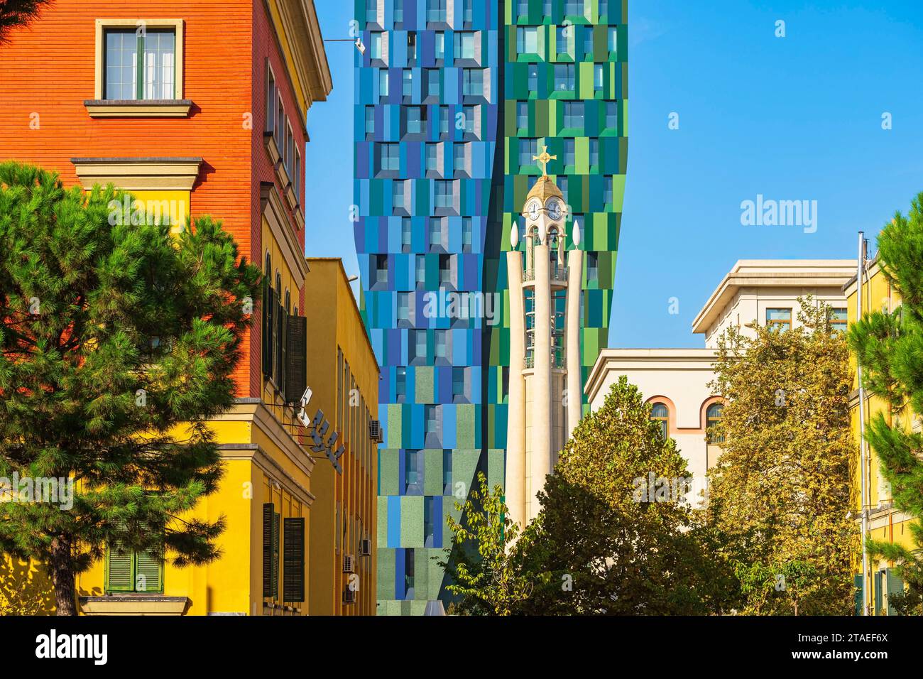 Albania, Tirana, the ALBAN TOWER TIRANA (ATTI) built by the ...