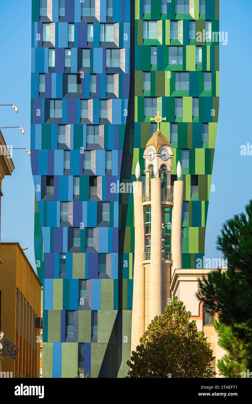 Albania, Tirana, the ALBAN TOWER TIRANA (ATTI) built by the ...