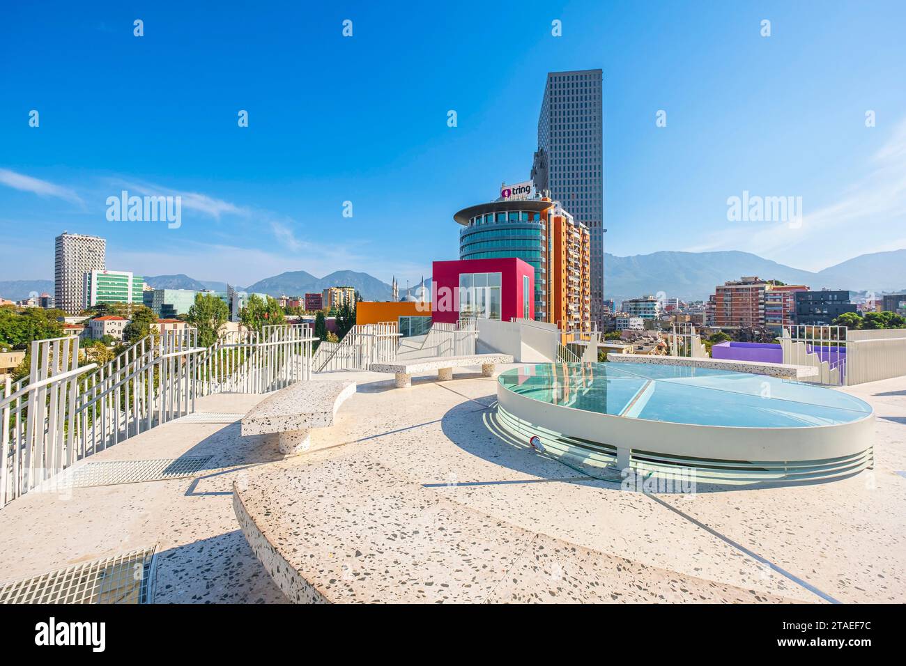 Albania, Tirana, the Pyramid, a former brutalist mausoleum built in ...