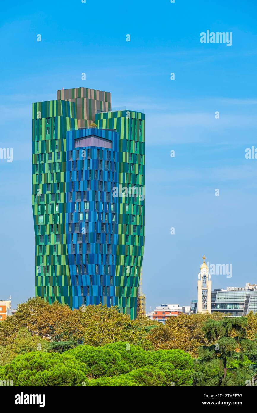 Albania, Tirana, the ALBAN TOWER TIRANA (ATTI) built by the ...
