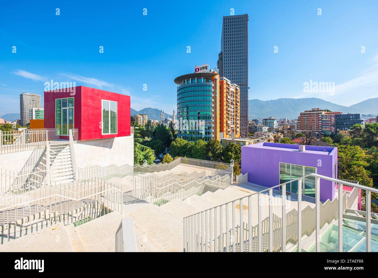 Albania, Tirana, the Pyramid, a former brutalist mausoleum built in ...