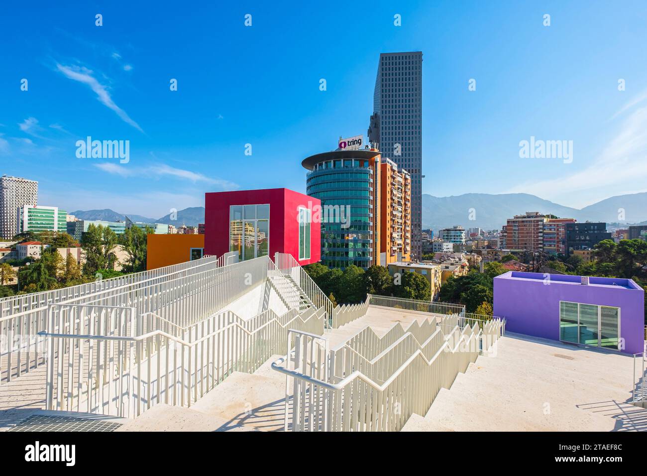 Albania, Tirana, the Pyramid, a former brutalist mausoleum built in ...