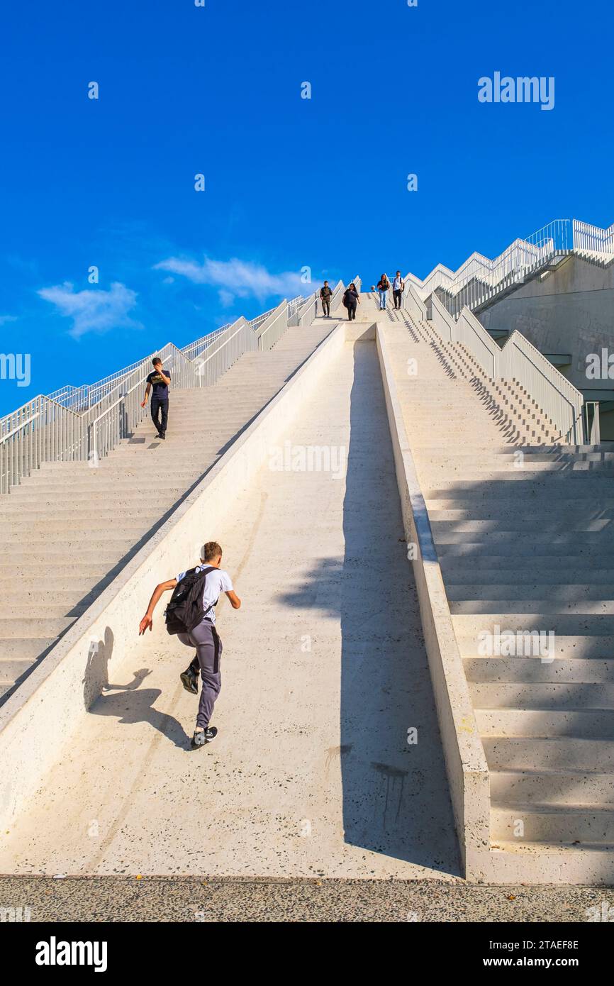 Albania, Tirana, the Pyramid, a former brutalist mausoleum built in ...