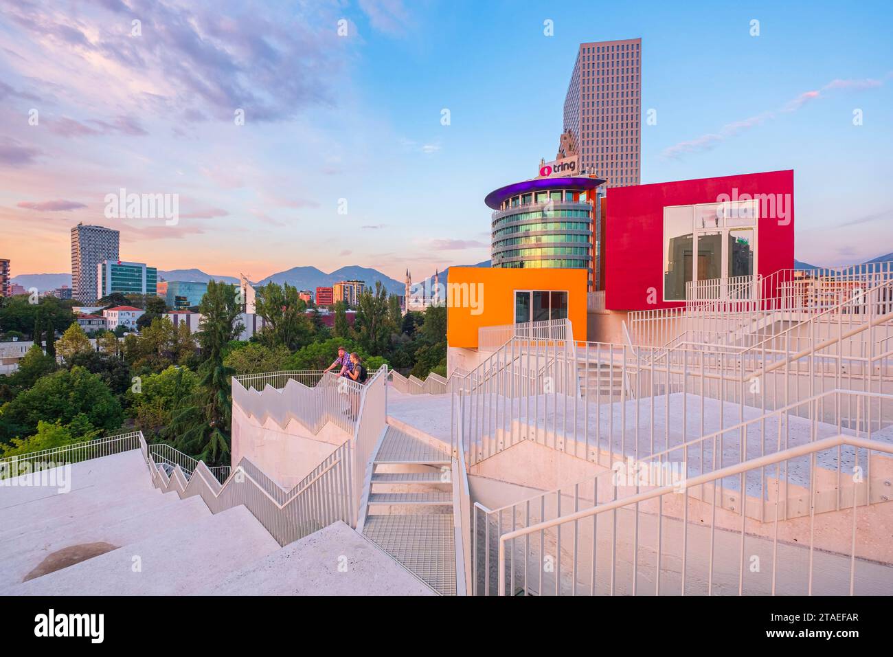 Albania, Tirana, the Pyramid, a former brutalist mausoleum built in ...