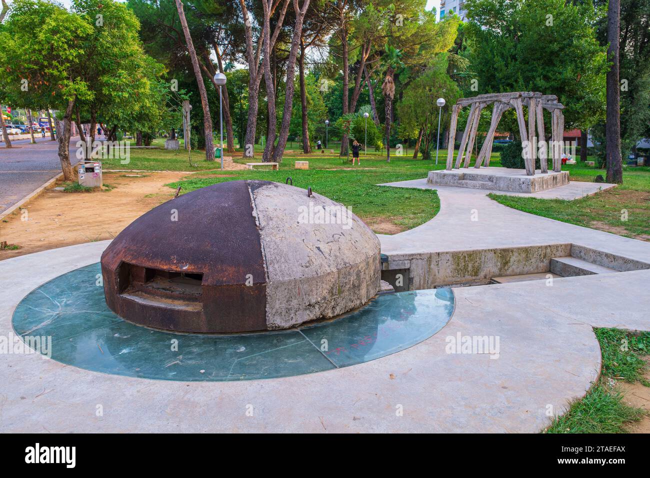Albania, Tirana, Blloku district, Postblloku Memorial (Checkpoint), a ...
