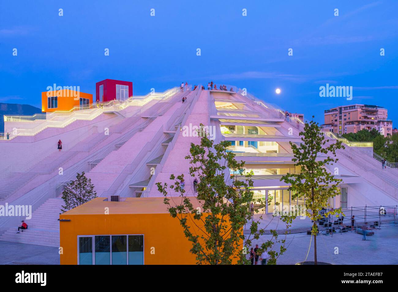 Albania, Tirana, the Pyramid, a former brutalist mausoleum built in ...