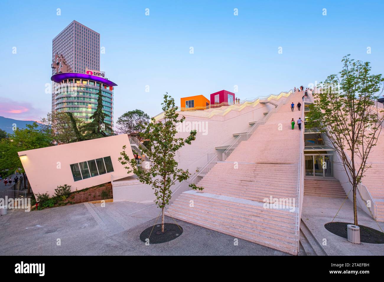 Albania, Tirana, the Pyramid, a former brutalist mausoleum built in ...
