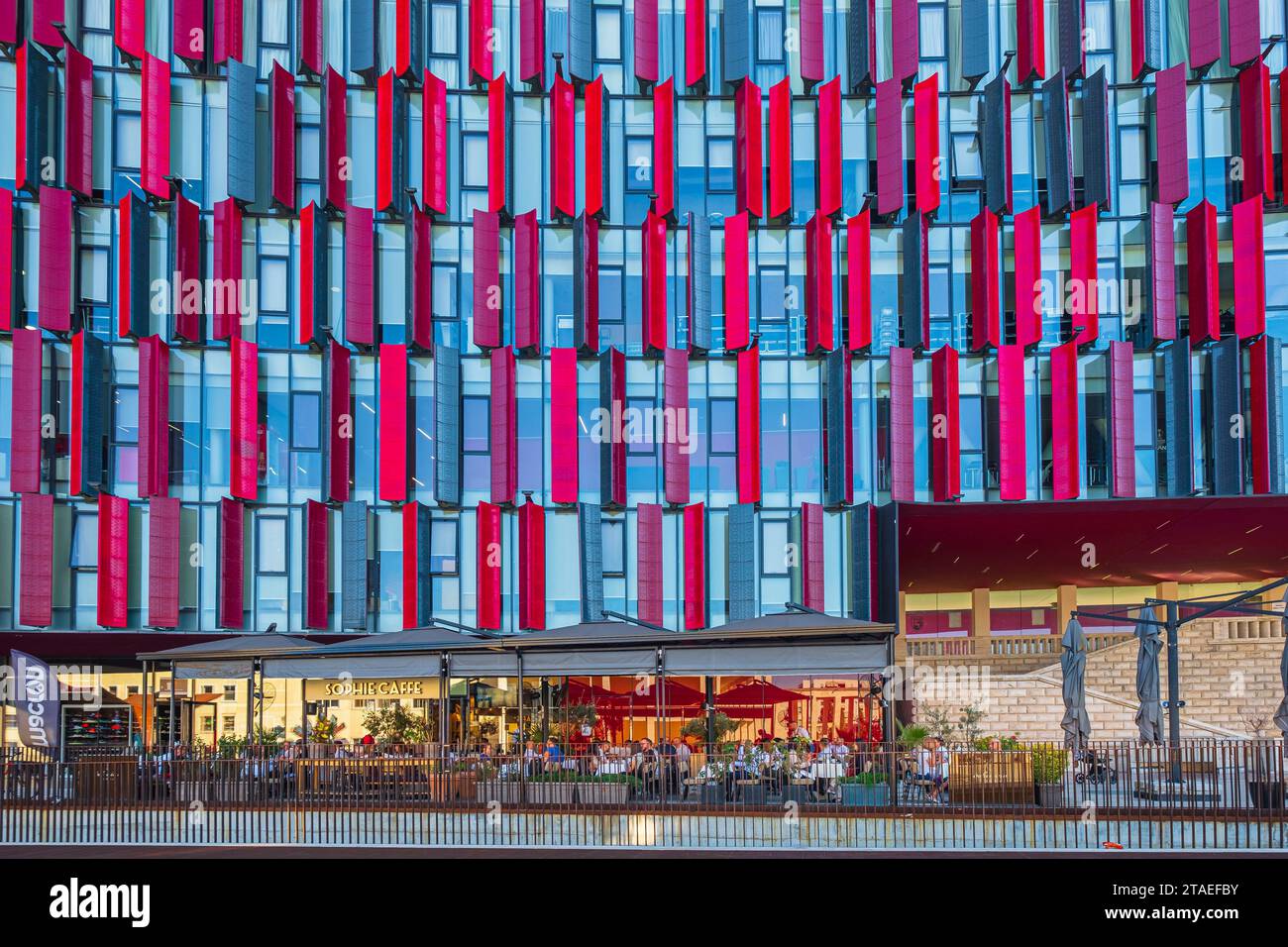 Albania, Tirana, Italia square, the Arena Center complex built by the ...