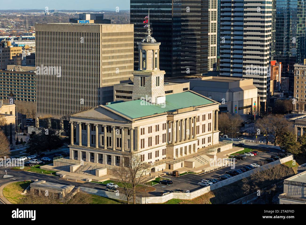 United States, Tennessee, Nashville City, Tennessee State Capitol ...