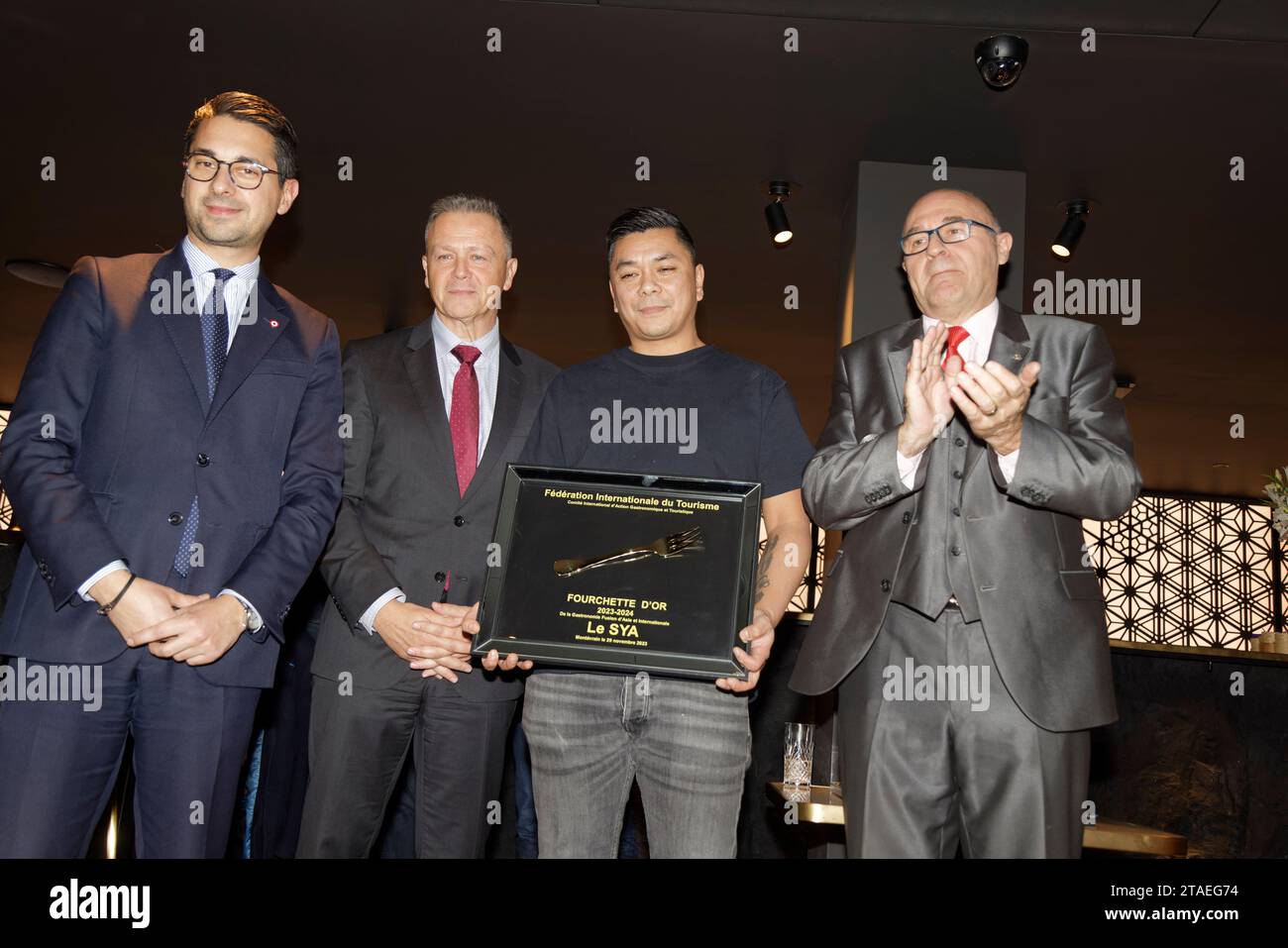 Montevrain, France. 29th Nov, 2023. Deputy Hadrien Ghomi, Christian ...