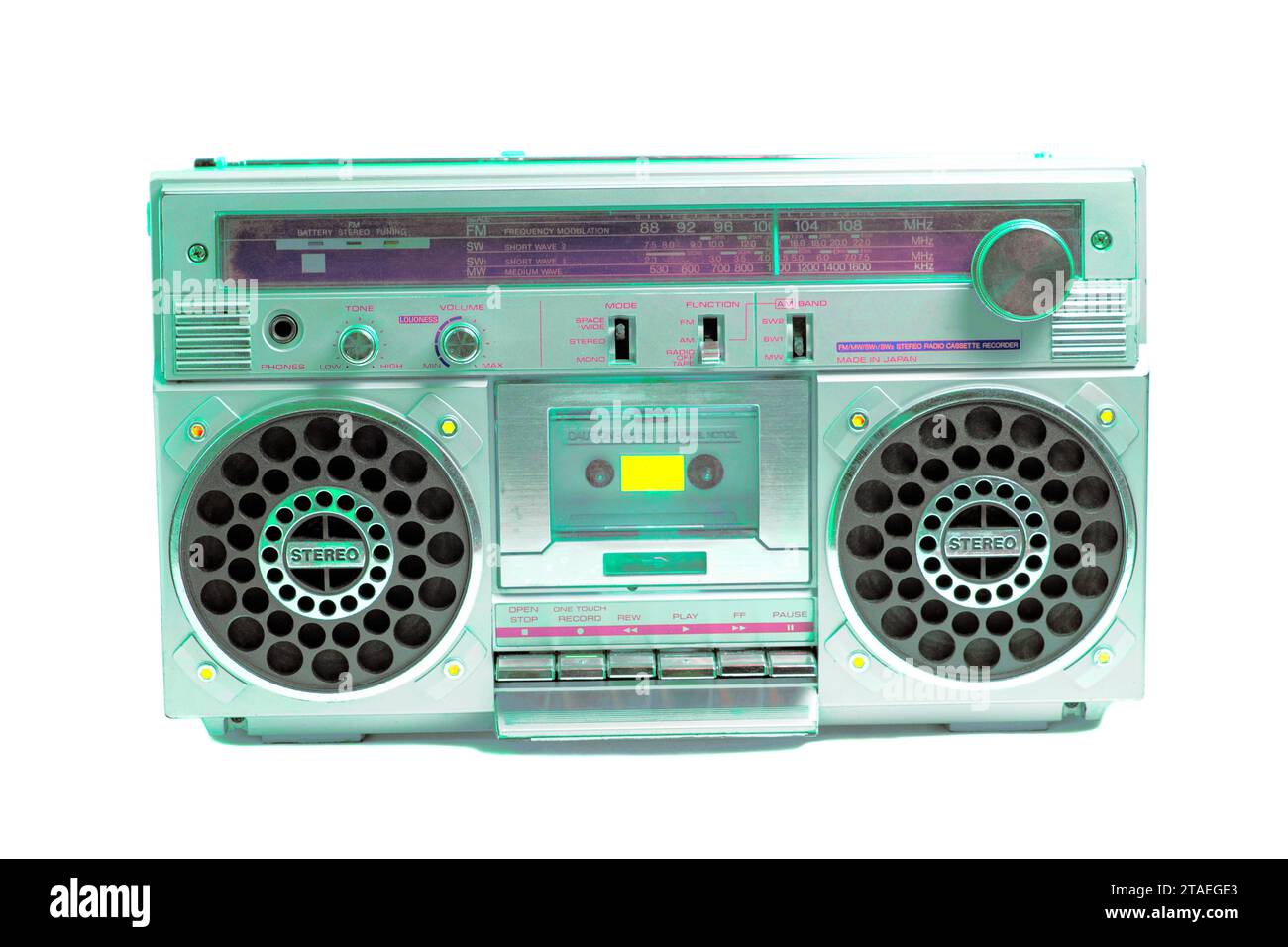 Retro portable stereo cassette tape recorder from 80s Stock Photo - Alamy