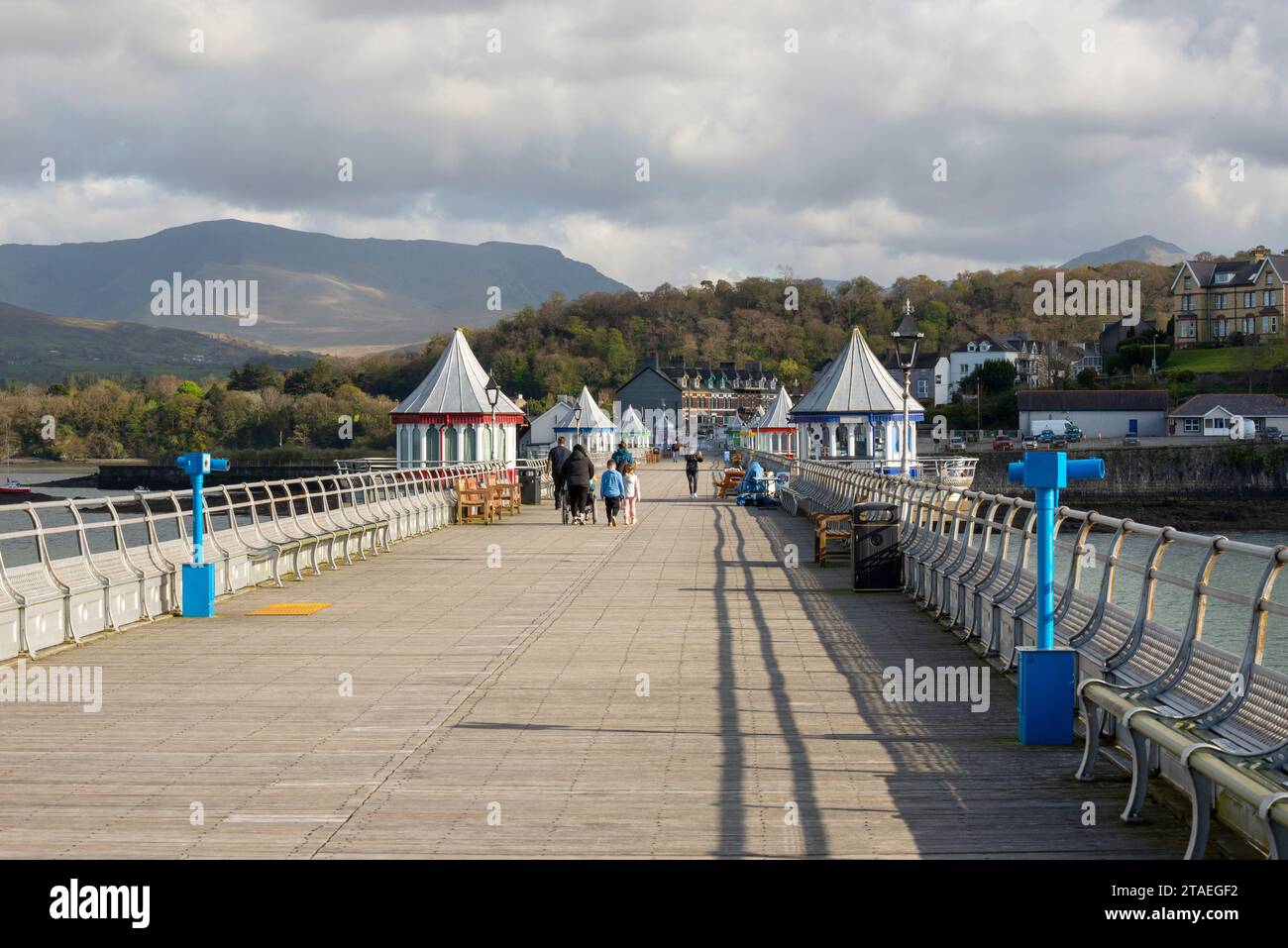 Garth Pier at Bangor on the Menai Strait, North Wales. A historic pier ...