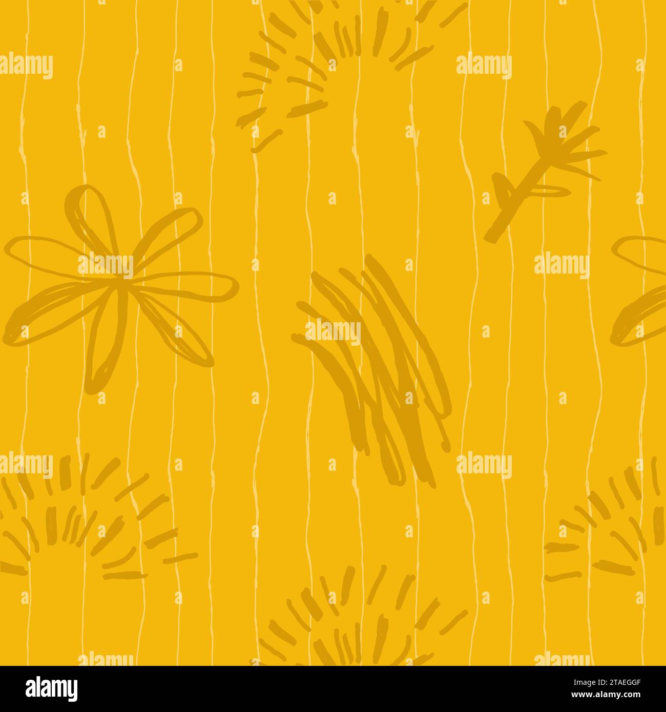 Naive seamless squiggle pattern with yellow checkered lines and ...