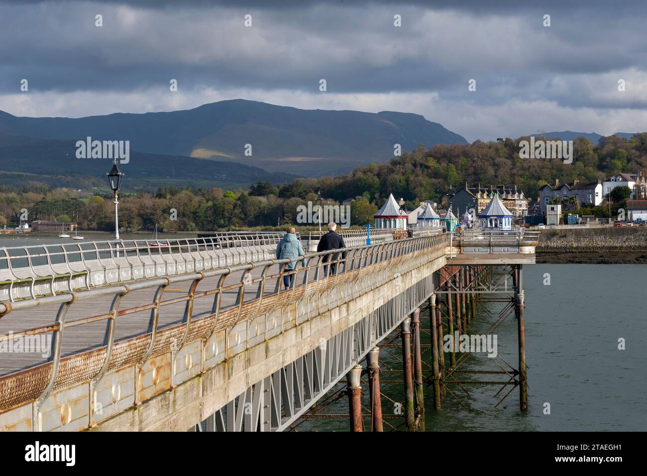 Garth Pier at Bangor on the Menai Strait, North Wales. A historic pier ...
