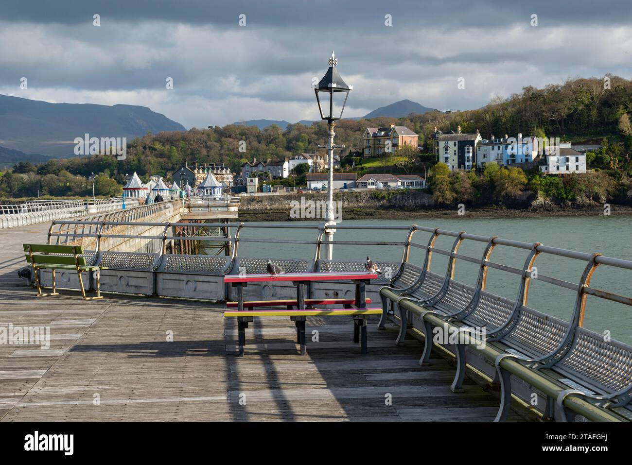 Garth Pier at Bangor on the Menai Strait, North Wales. A historic pier ...