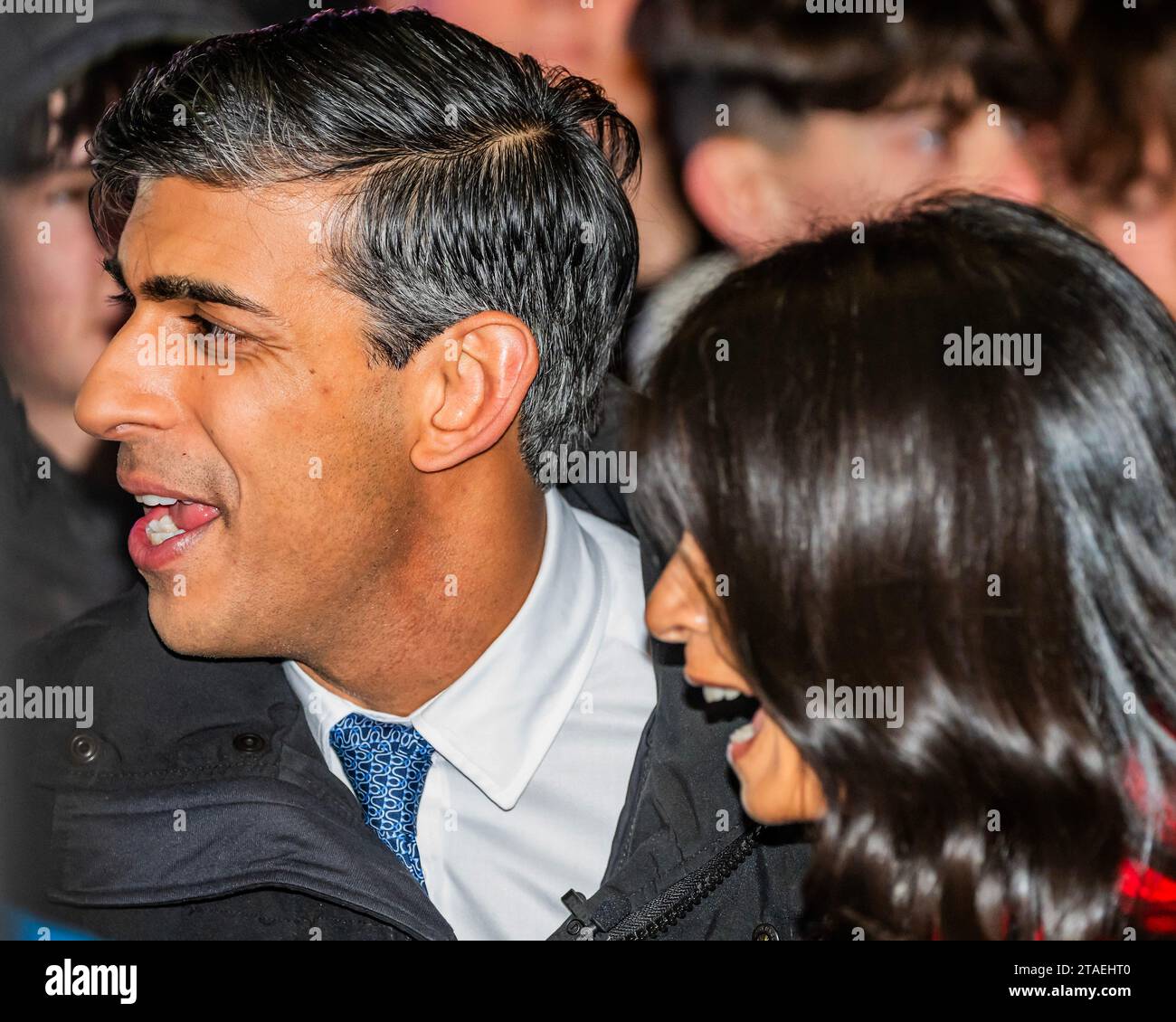 London, UK. 30th Nov, 2023. The Prime Minister, Rishi Sunak switches on ...
