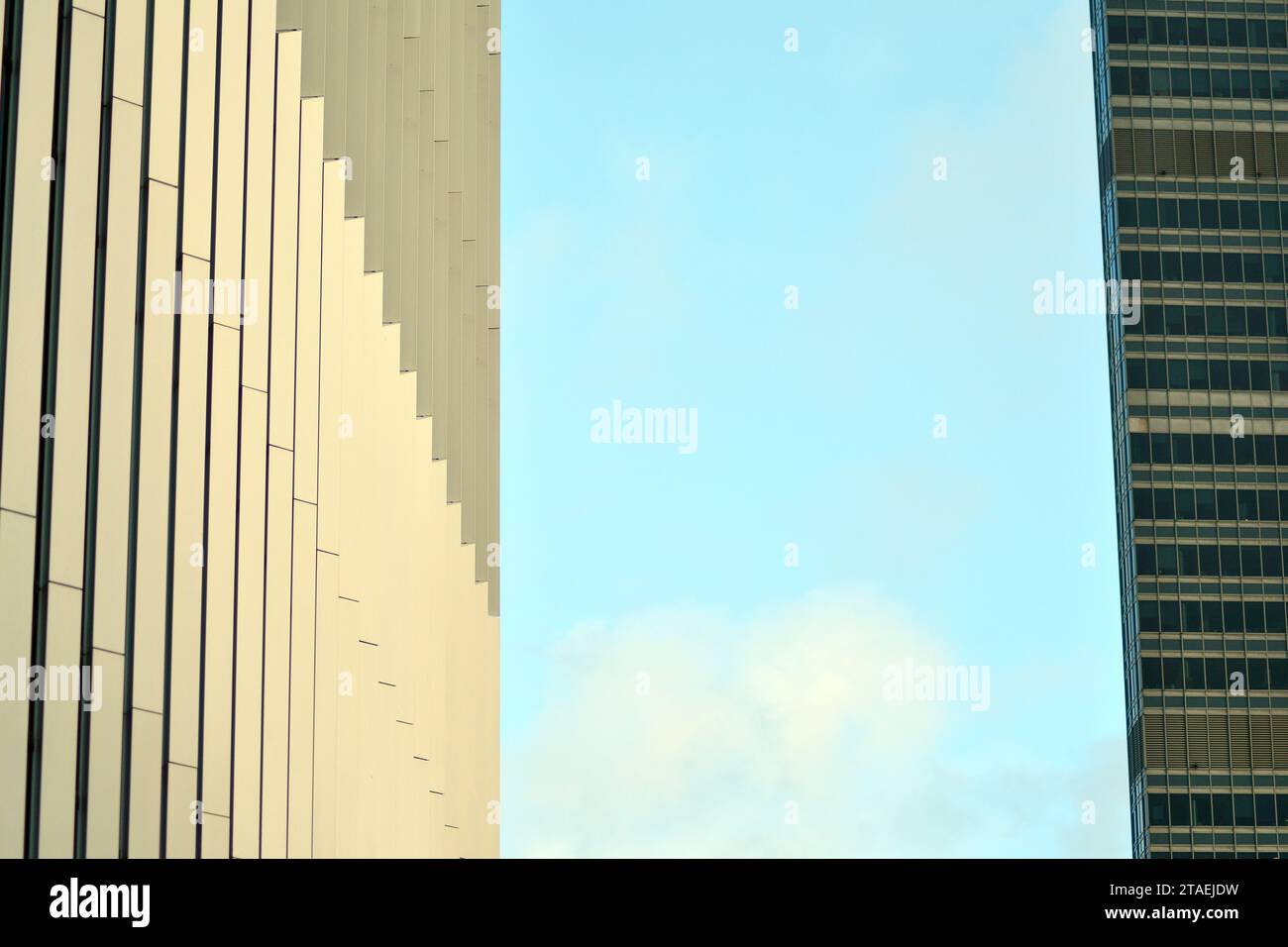 Modern office building in the city with windows and steel and aluminum ...