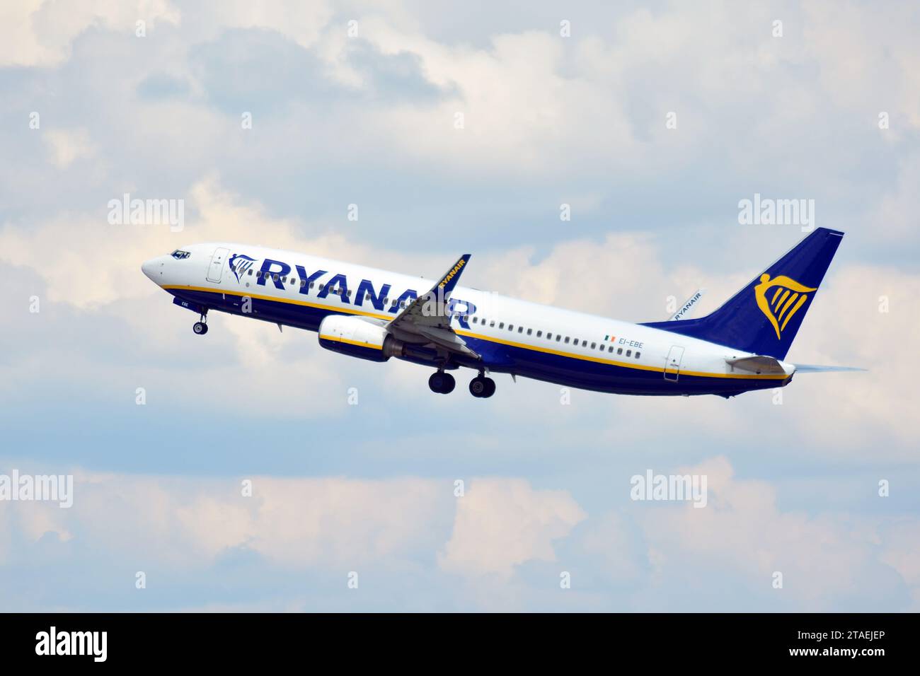 Warsaw Poland. July 6, 2018. The plane takes off from the runway of the ...