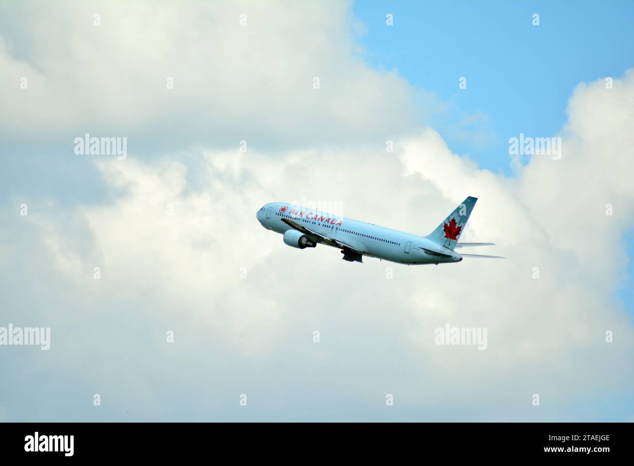 Warsaw Poland. July 6, 2018. The plane takes off from the runway of the ...
