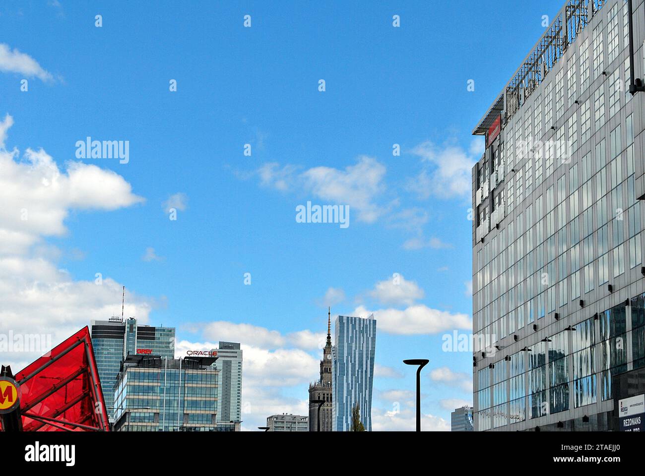 Modern office building in the city with windows and steel and aluminum ...