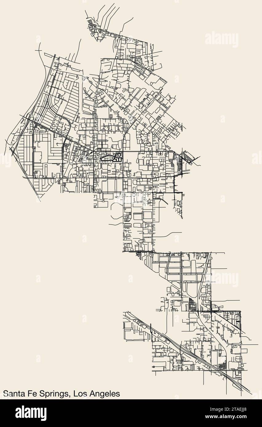 Santa fe vector outline map hi-res stock photography and images - Alamy