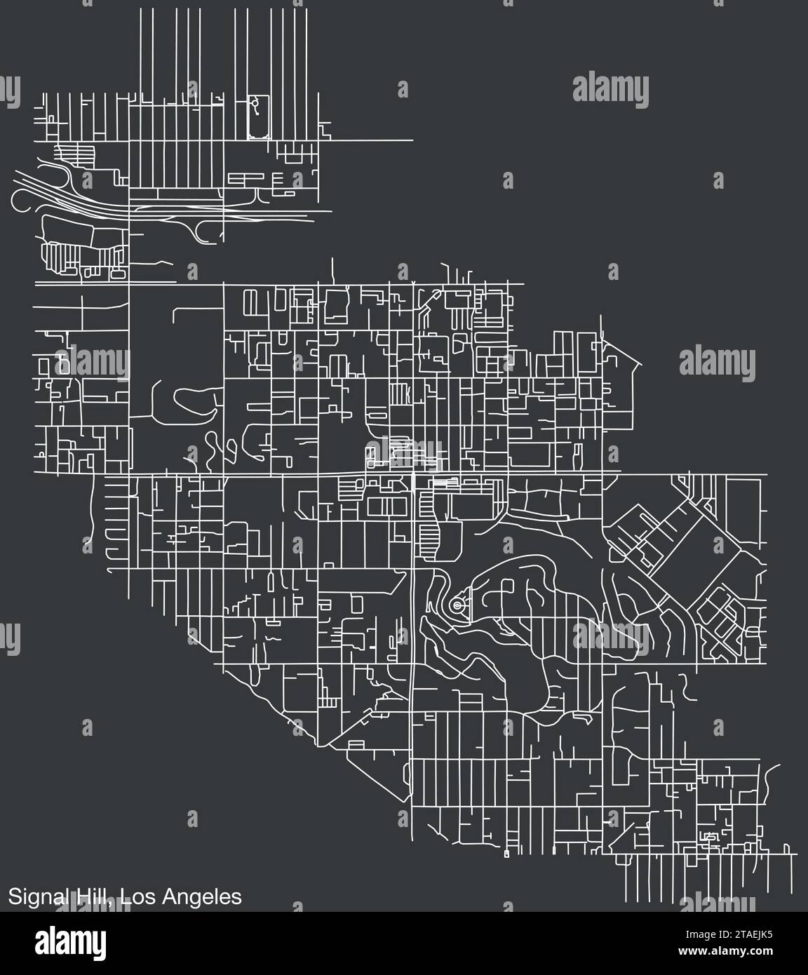Street roads map of the CITY OF SIGNAL HILL, LOS ANGELES CITY COUNCIL ...