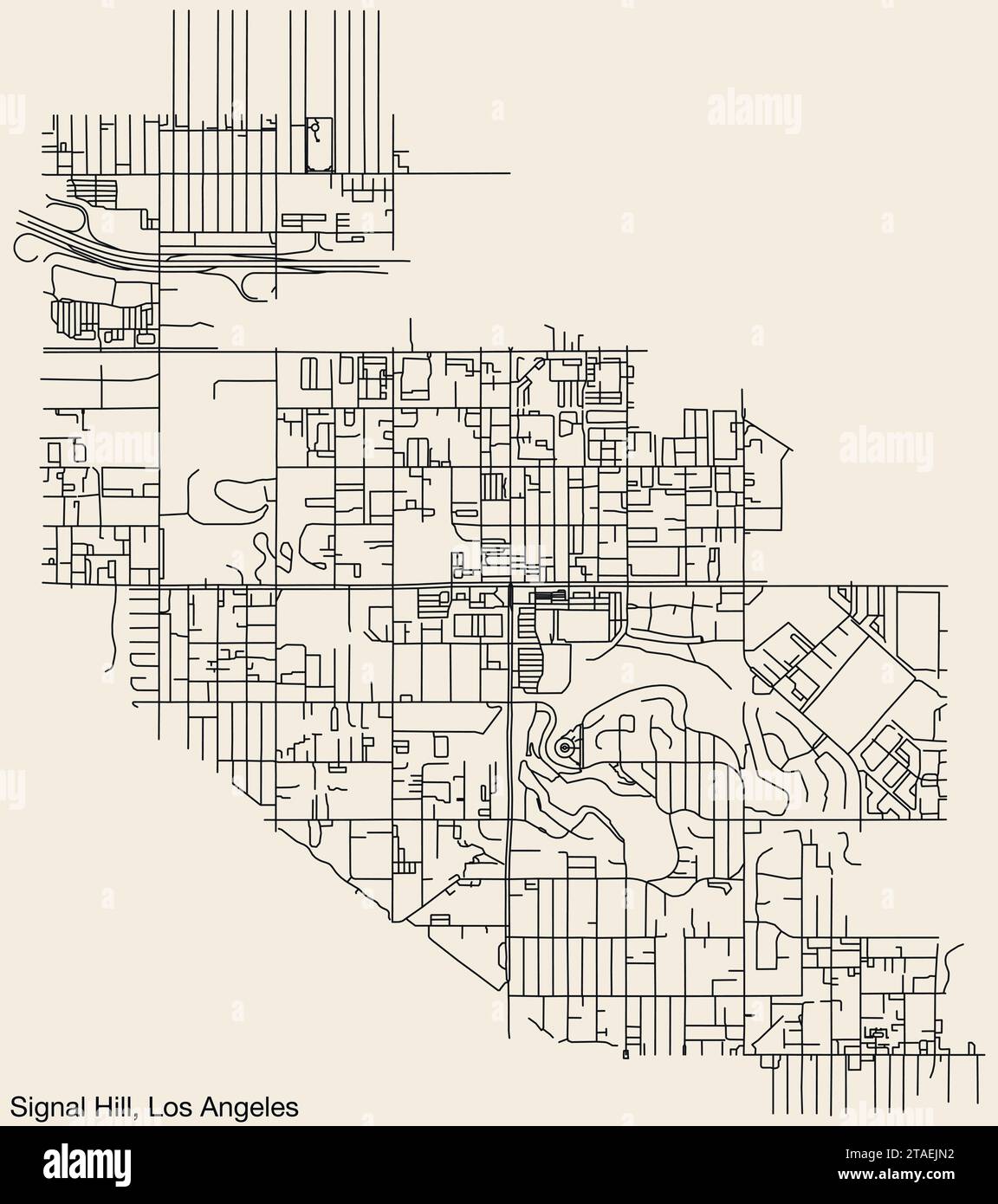 Street roads map of the CITY OF SIGNAL HILL, LOS ANGELES CITY COUNCIL ...