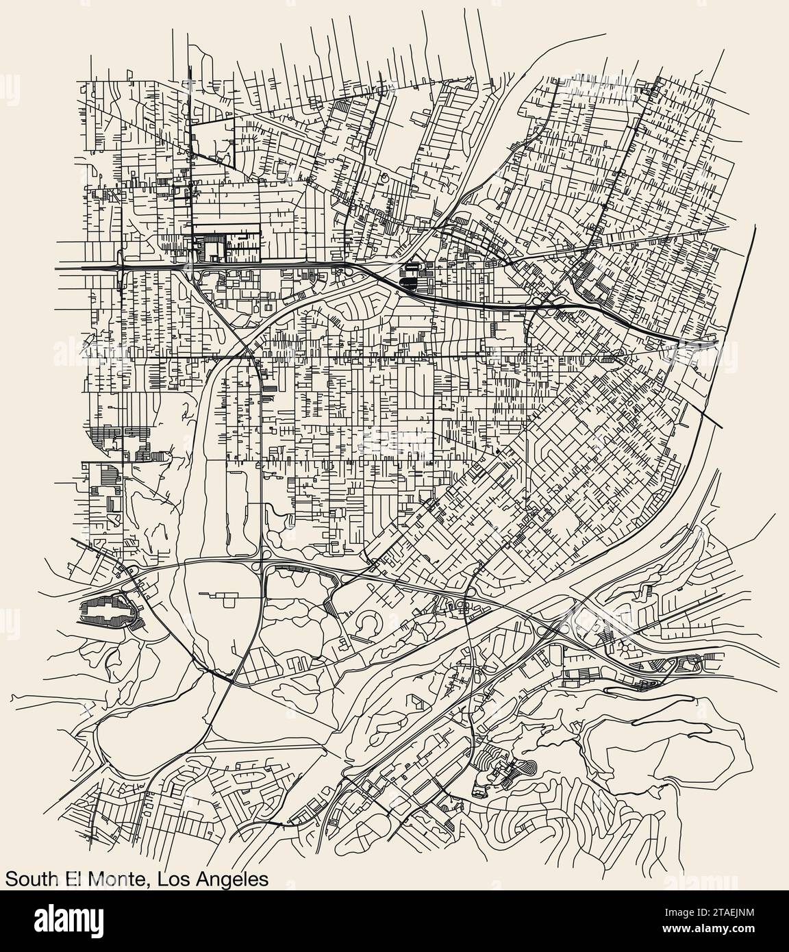 Street roads map of the CITY OF SOUTH EL MONTE, LOS ANGELES CITY ...