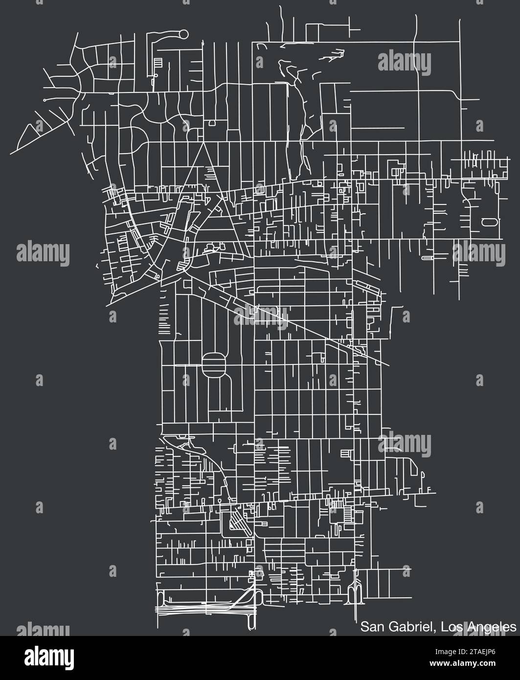 Street roads map of the CITY OF SAN GABRIEL, LOS ANGELES CITY COUNCIL ...