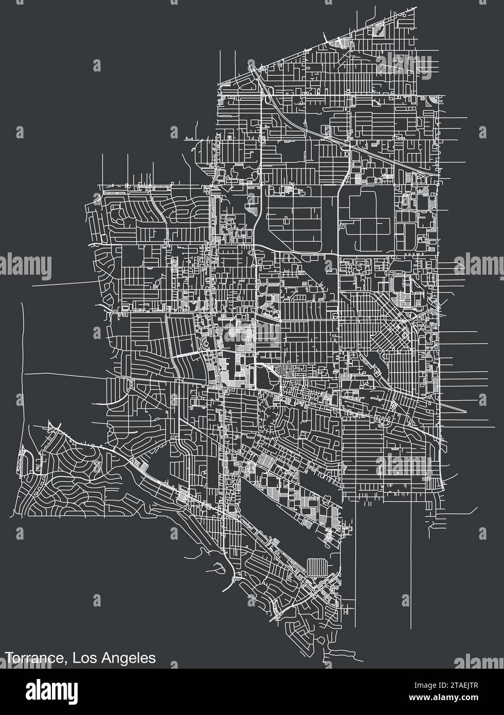 Street roads map of the CITY OF TORRANCE, LOS ANGELES CITY COUNCIL ...