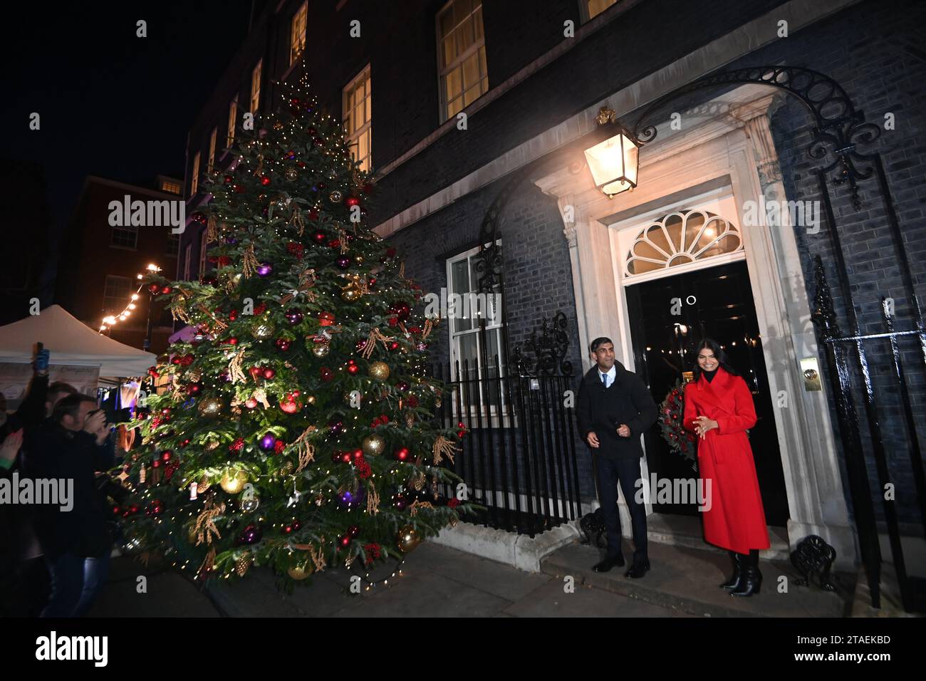 Prime Minister Rishi Sunak and his wife Akshata Murty, at the switching ...