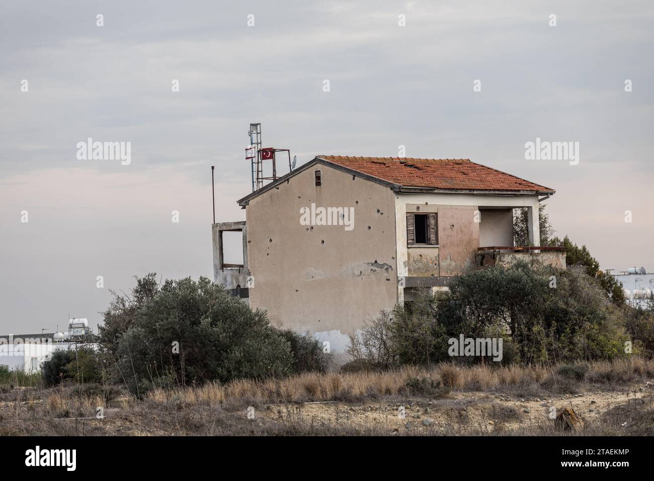 The "house of Christalla" is seen inside the buffer zone, Nicosia ...