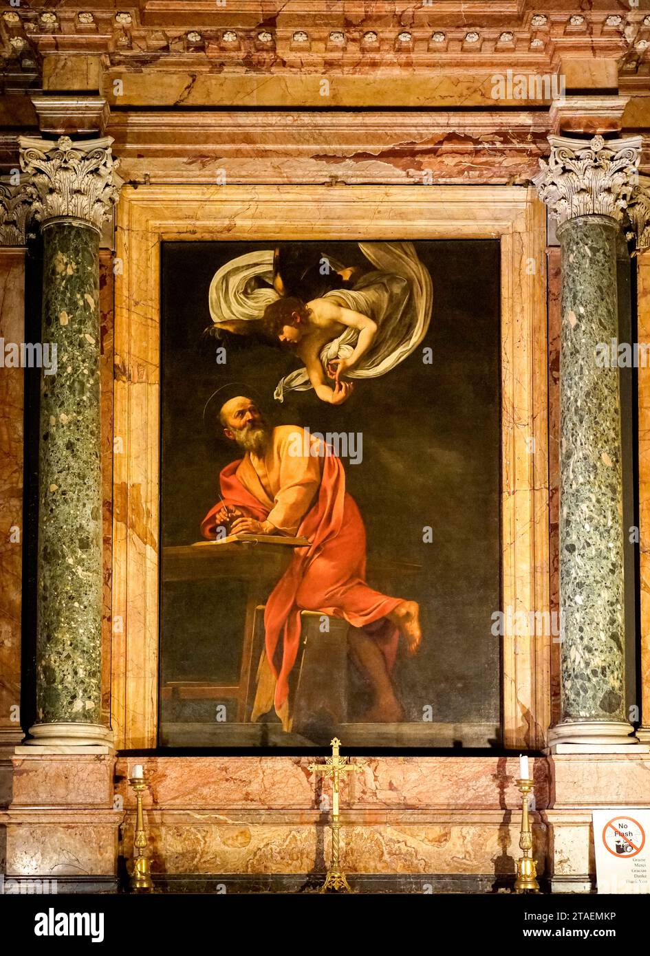 painting by Caravaggio inside the church of San Luigi dei Francesi in ...