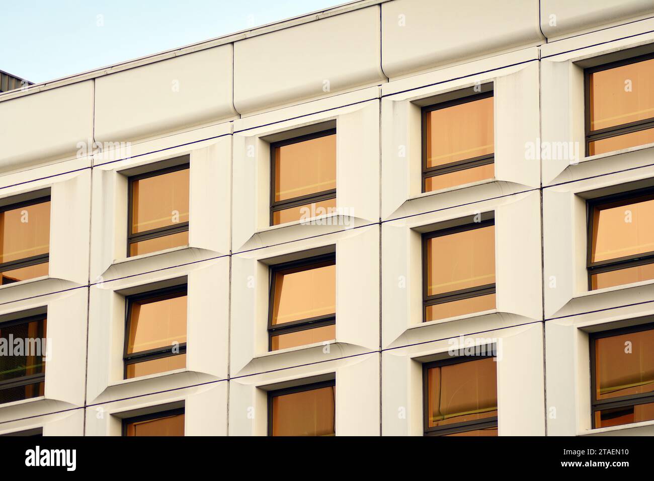 Modern office building in the city with windows and steel and aluminum ...