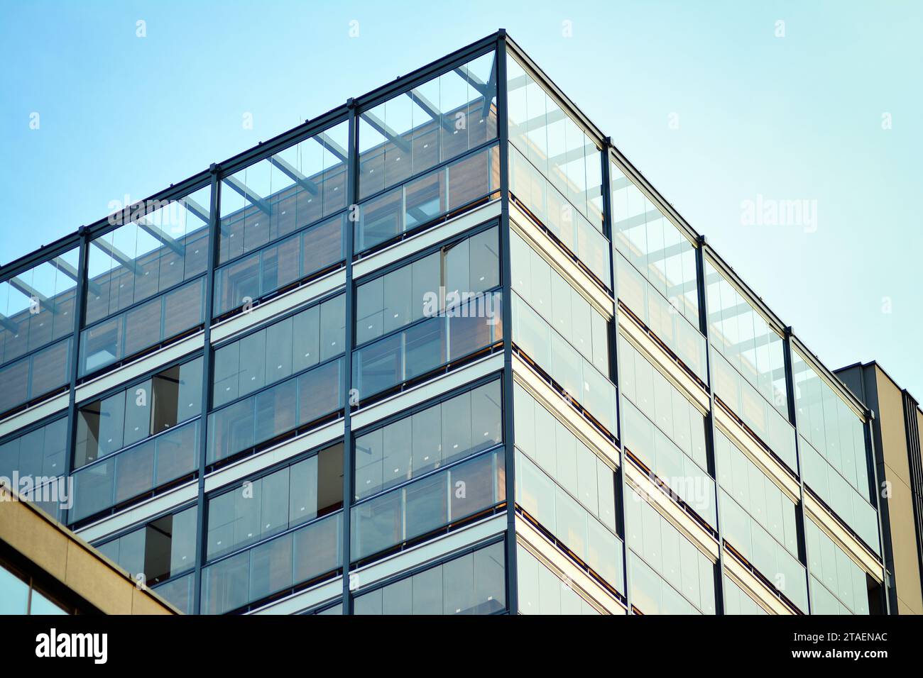 New apartment building with glass balconies. Modern architecture houses ...