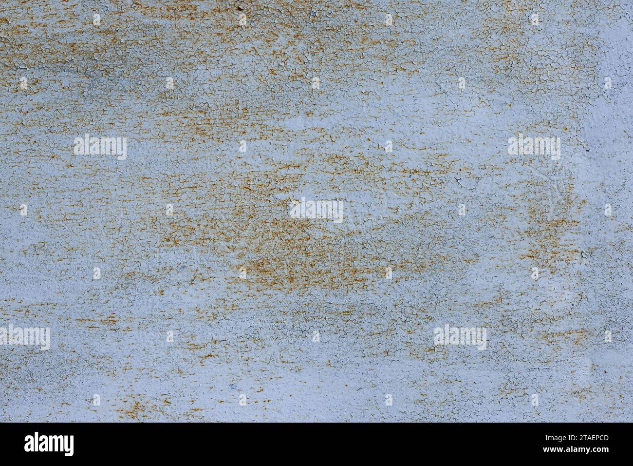Old metal surface with old, damaged paint, with rust. Worn blue paint ...