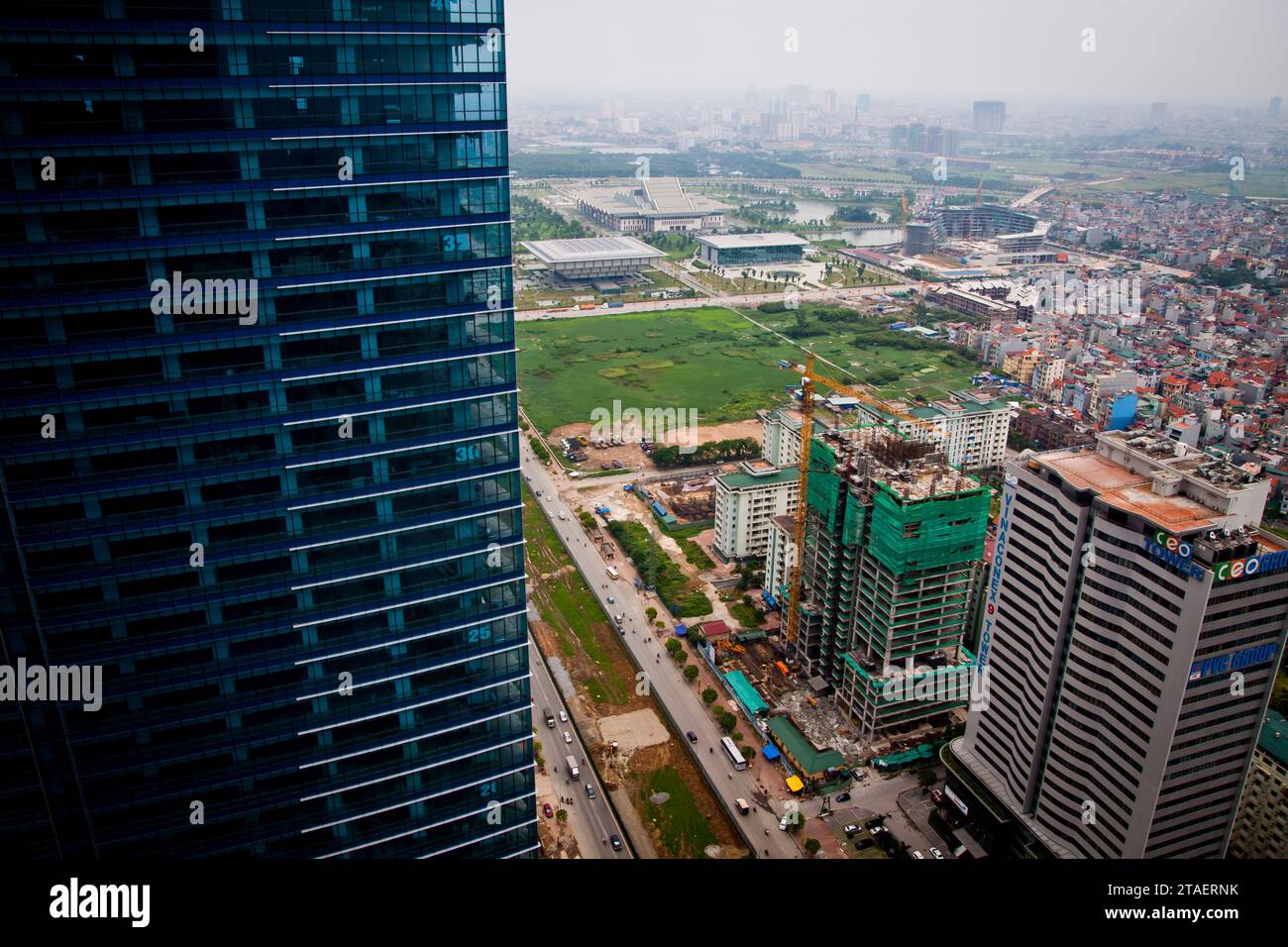 A new, modern high-rise, Landmark Tower, under construction in My Dinh ...