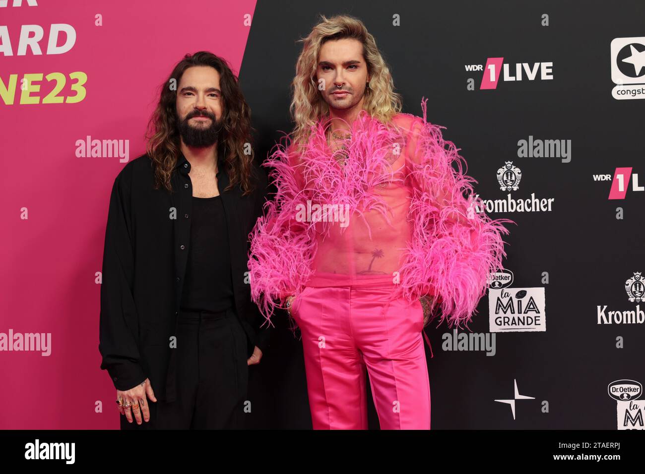 Bielefeld, Germany. 30th Nov, 2023. Tom (l) and Bill Kaulitz from the ...