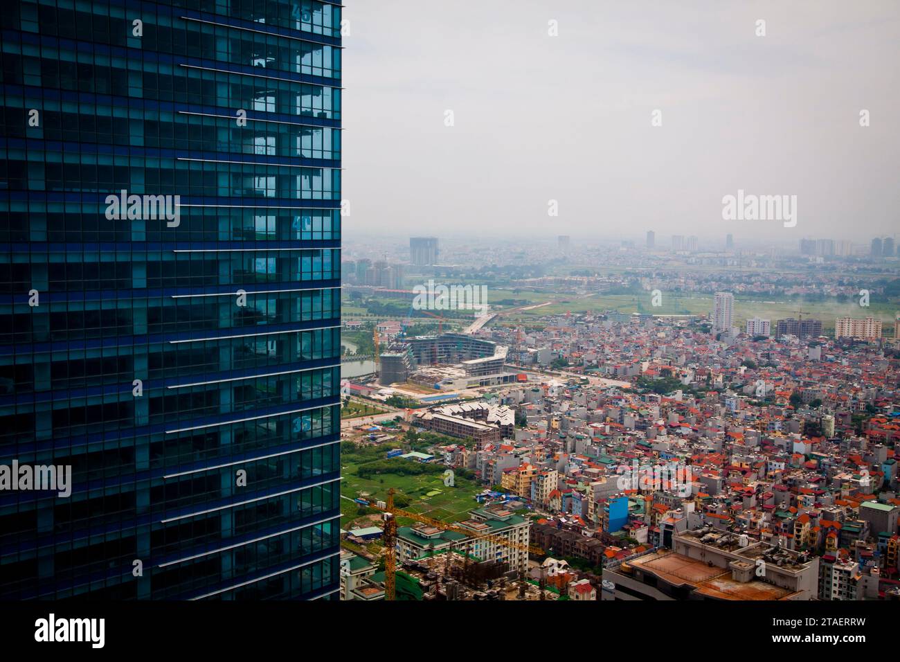 A new, modern high-rise, Landmark Tower, under construction in My Dinh ...